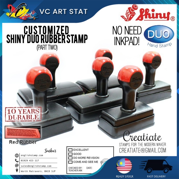[VC-ART MY] Customized Shiny Duo Rubber Stamp - **Hand Stamp with Ink ...