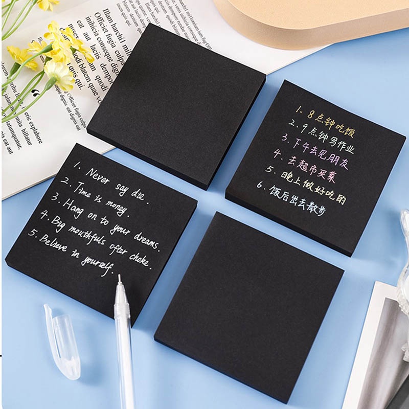 Simple Black Post-it Note Student Memo Notes Index Mark Sticky Note ...