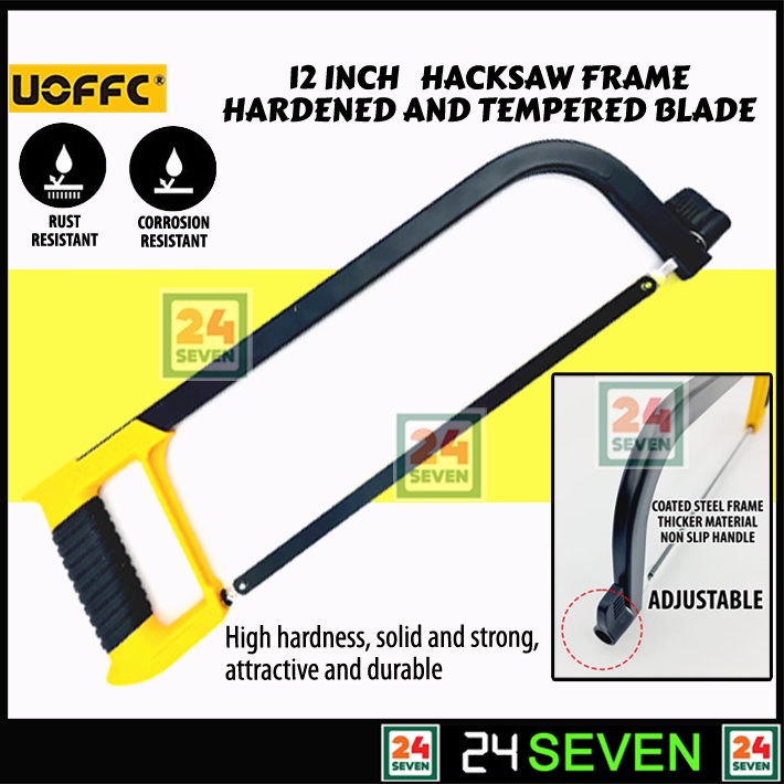 UOFFC 12 INCH Hacksaw Frame Metal Hand Saw Gergaji Besi Gergaji Pvc ...
