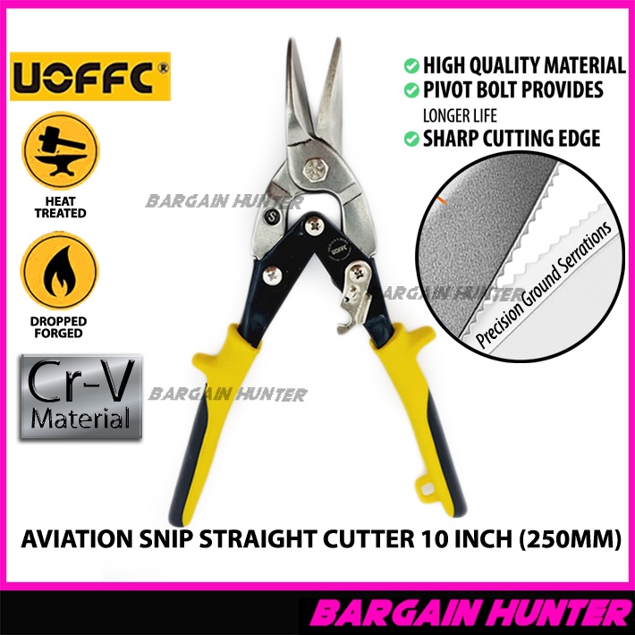 UOFFC CRV 10 inch Aviation Tin Snip Cutter Straight Cut Snip Cutter ...