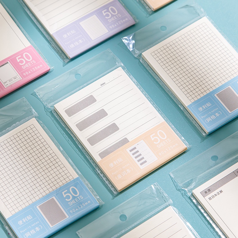 50 Sheets Simple Multifunction Sticky Notes Student Tearable Note Paper ...