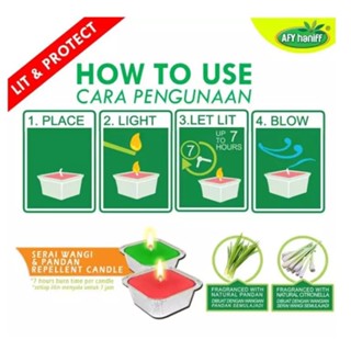 Swipel Pest Repellent Candle (Pandan/Serai) Lilin Anti lalat (75g x 2 ...