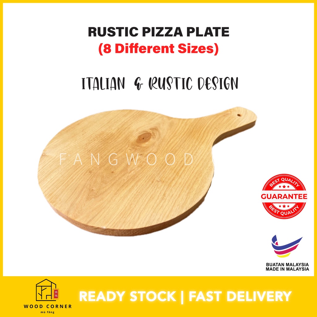 Wooden Pizza Pan Tray / Food Tray (7 inch / 8 inch / 9 inch / 10 inch ...