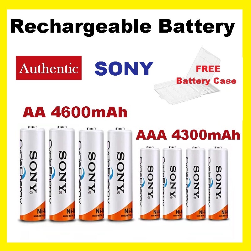 Sony AA/AAA Rechargeable Battery 1.2V Ni-MH 4600mAh/4300mAH ...