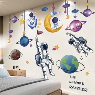 Muka dinding aksesori stiker angkasawan dinding stiker angkasa planet ...