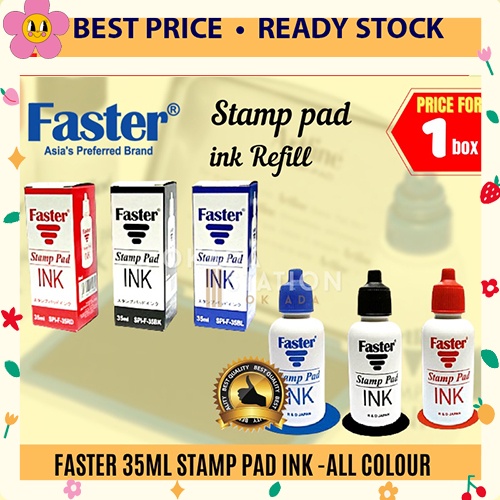 Local Ready Stock Faster Stamp Pad Refill Ink (35ml) / Stamp Pad Ink ...