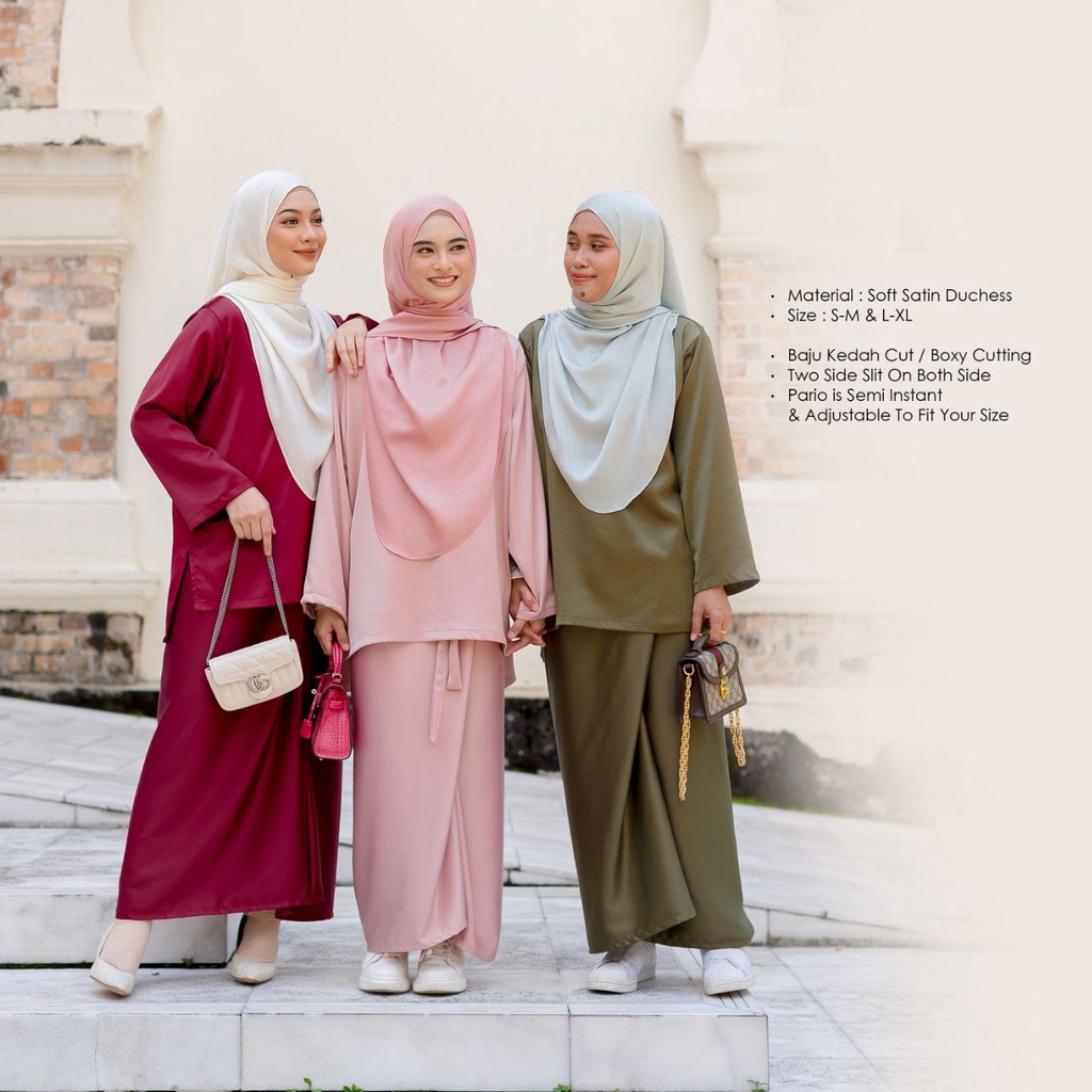 Baju Kurung Muslimah Pario Instant Kurung Anggun Sarong Set Premium ...