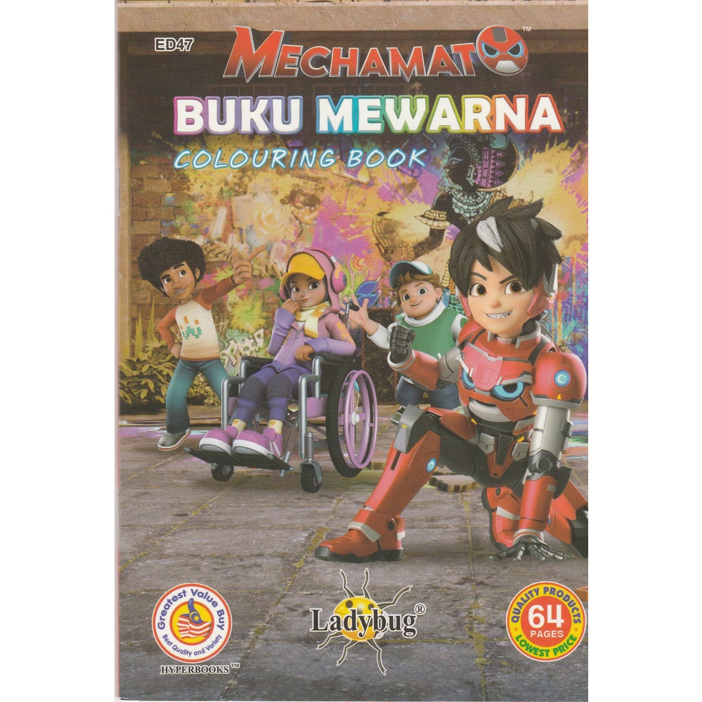B6 Small Size Buku Mewarna Mechamato Colouring Book Animonsta Studios ...