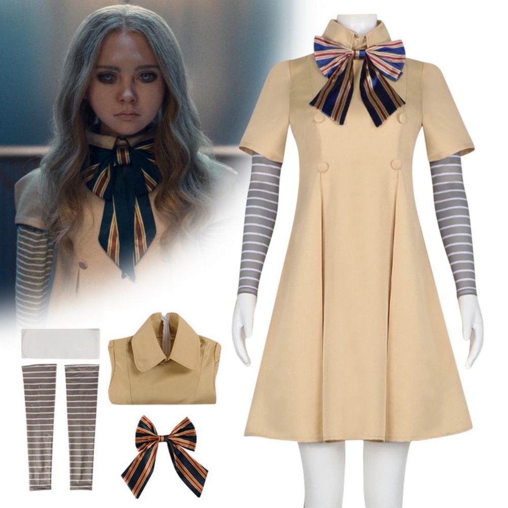 Horror Movies M3GAN Cosplay Costume AI Doll Robots Dress Top Socks ...