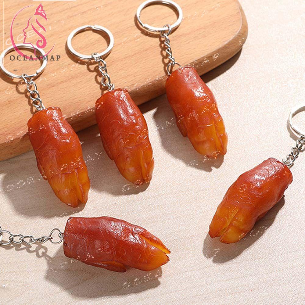 OCEANMAP Simulation Food Keychains Cute Creative Pork Belly Chicken ...