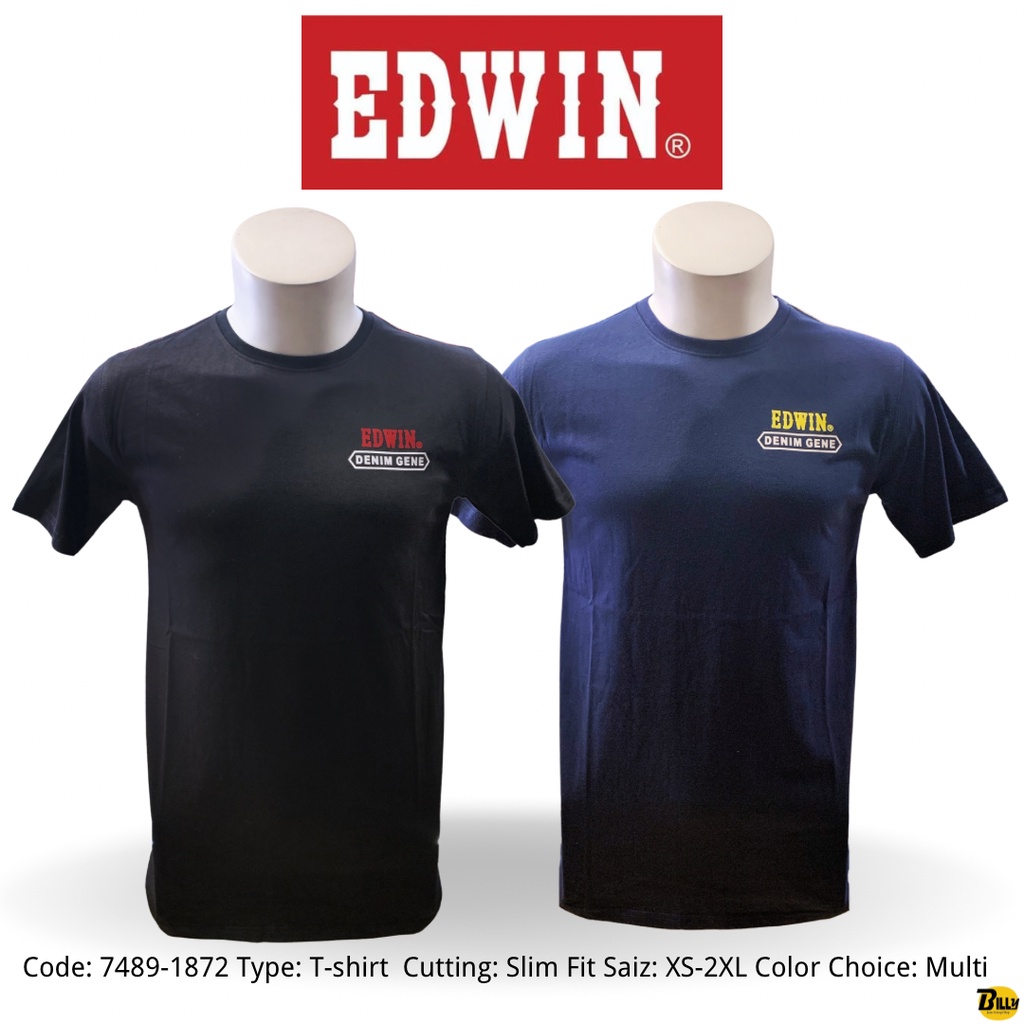 EDWIN Brand Men’s Slim Fit Round Neck T-shirt (7480-1872 ) | Shopee ...