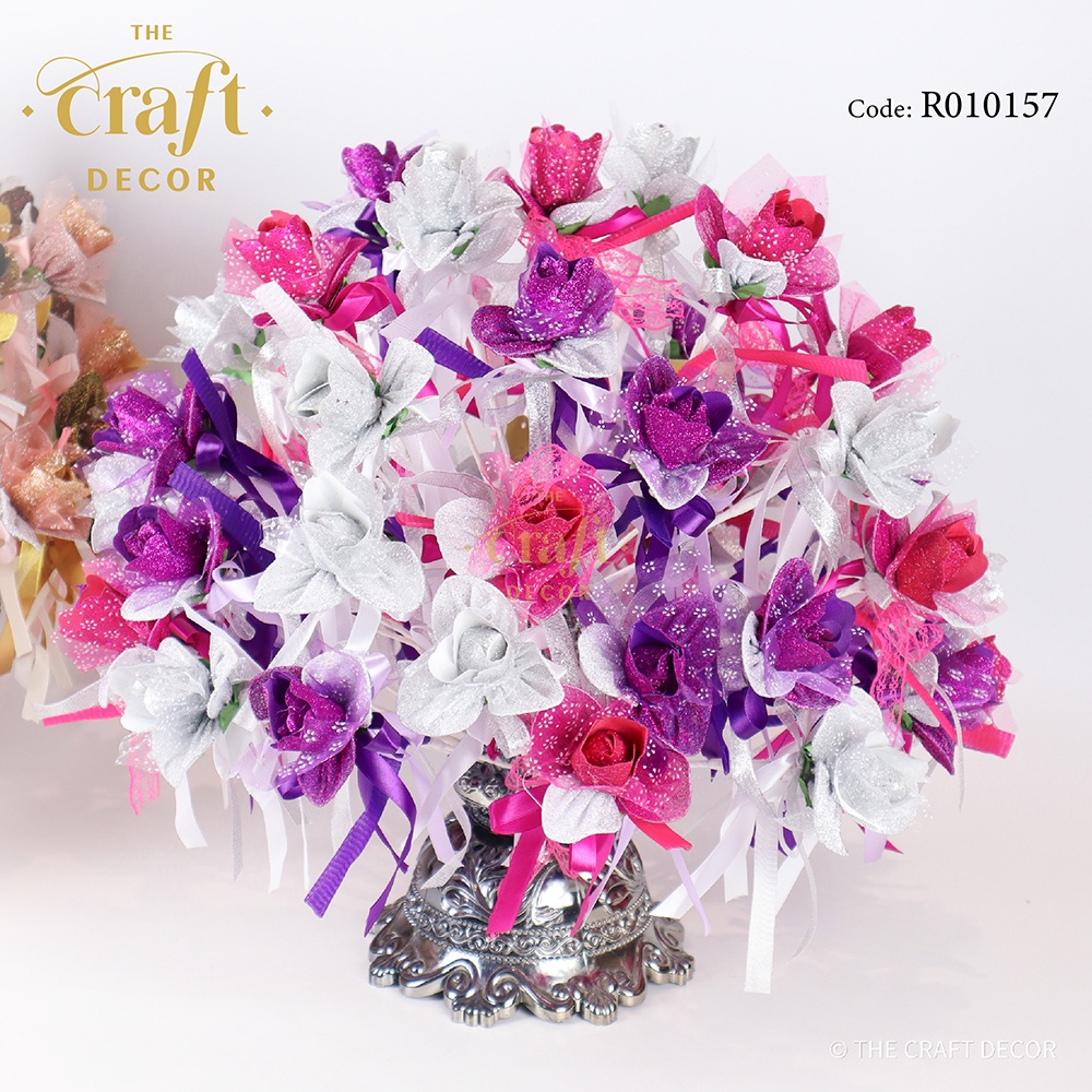 The Craft Decor 50pcs Glitter Rose With Petals Bunga Telur | Gift ...