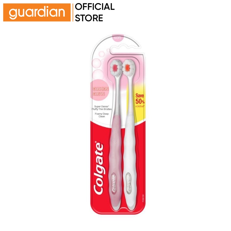 Colgate Cushion Clean Super Dense Fluffy Toothbrush Valuepack 2s (Soft ...