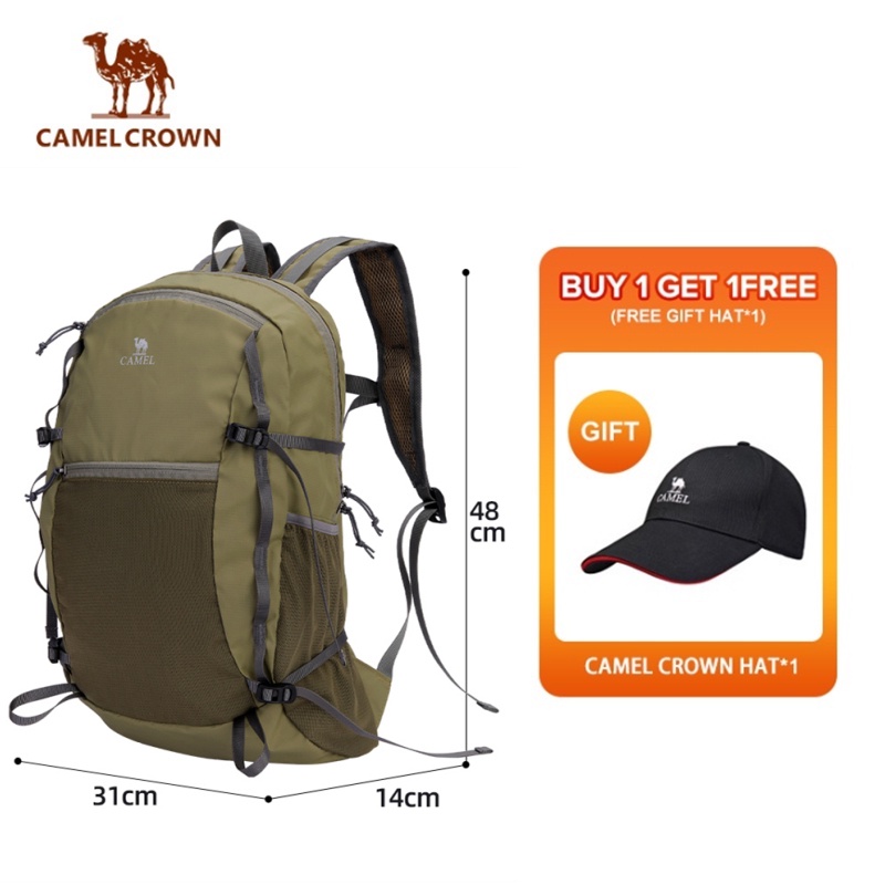 CAMEL CROWN Folding Ultralight Outdoor Backpack (25L) | Shopee Malaysia