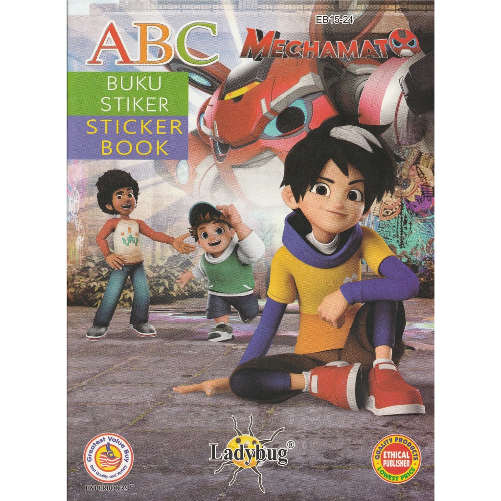Buku Stiker Mechamato ABC Buku Mewarna Kanak Kanak Sticker Book Ladybug ...