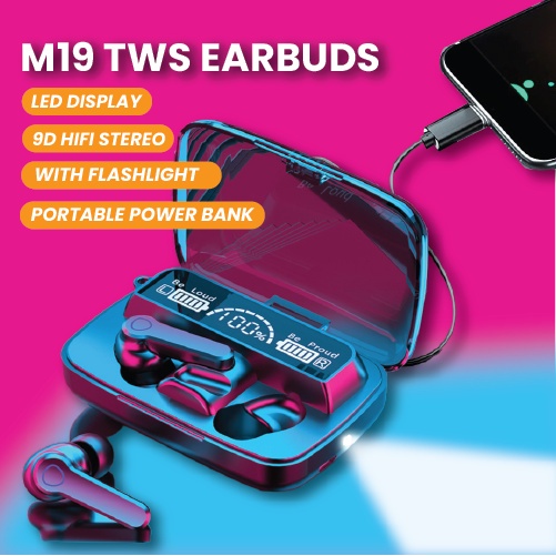 M19 TWS 5.1 Bluetooth Earphone Gaming Earbuds Wireless Earfone ...