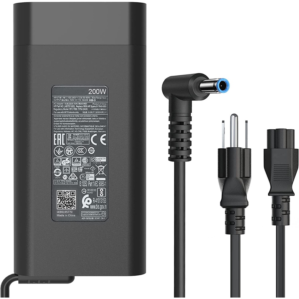 200W Laptop Charger for HP Omen 15 17 zbook 15 17 Pavilion Gaming 15 17 ...