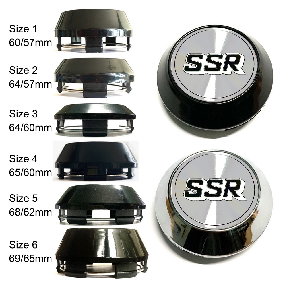 4pcs SSR Car Wheel Hub Caps Cover Center Cap 60MM/64MM/65MM/68MM/69MM ...