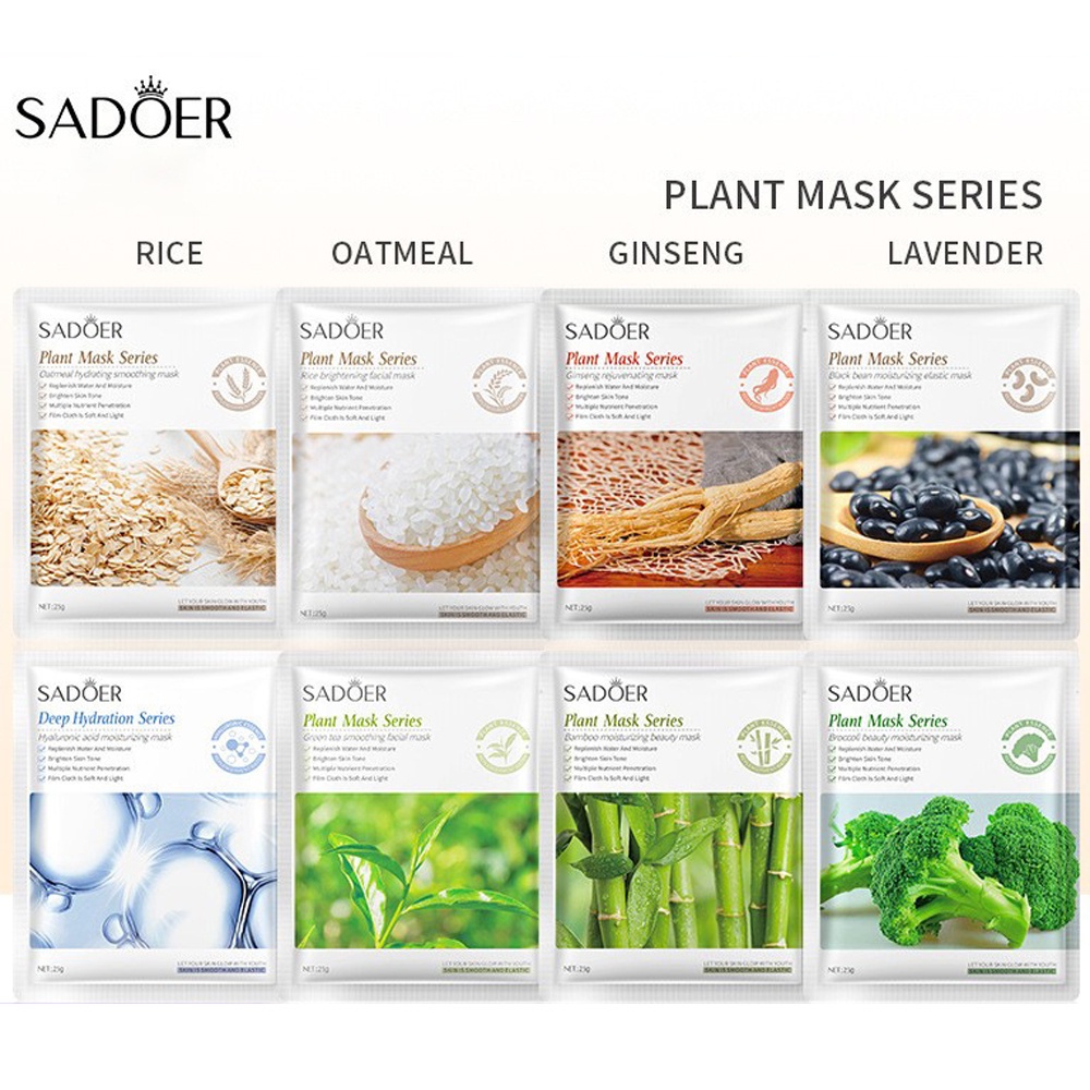 ROREC SADOER Plant Mask Series Natural Brightening Hydrating Moisturizing Facial Mask | Shopee ...
