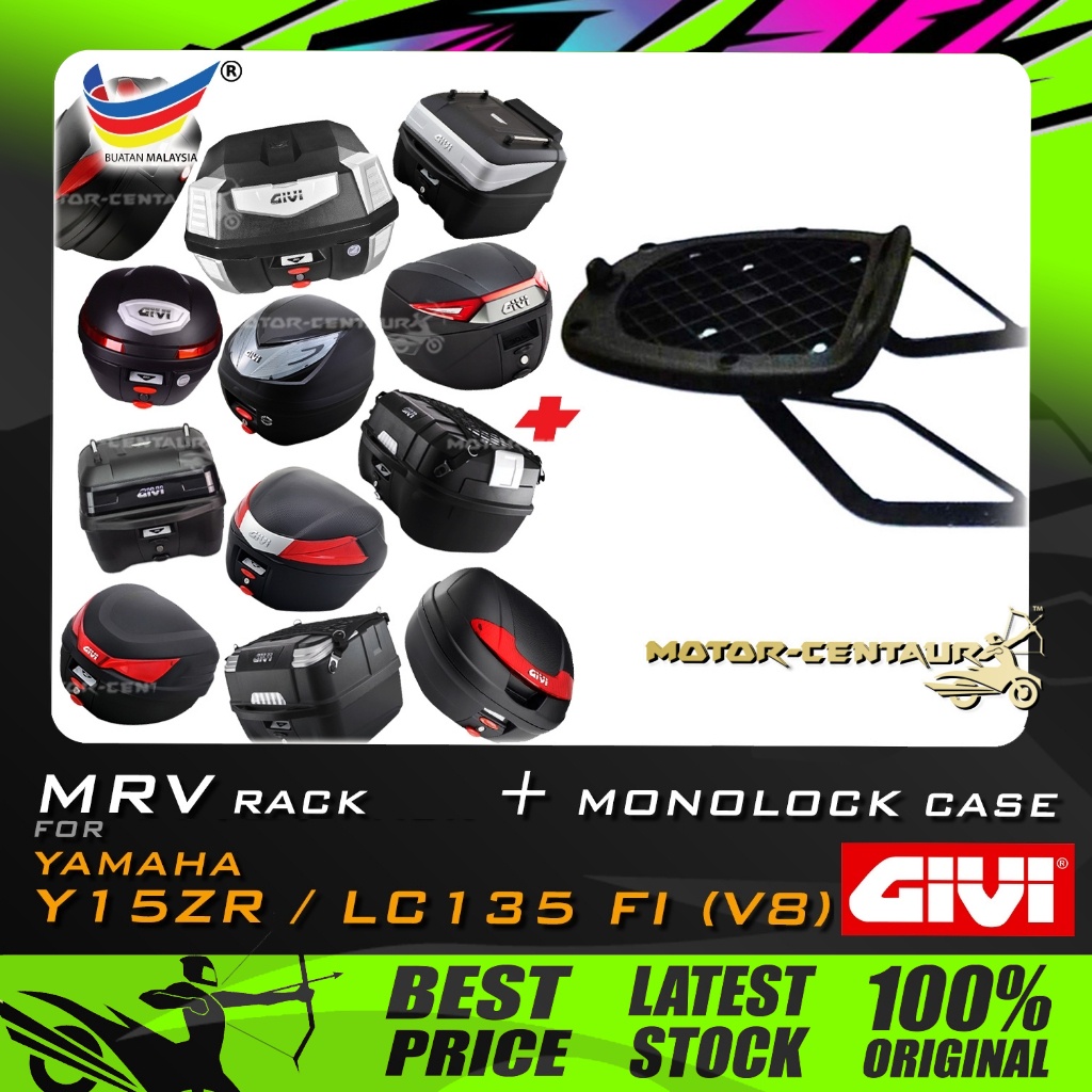 SET KOMBO KOTAK/BOX GIVI B27/B32/B33/B42/B45 TOP CASE + GIVI YAMAHA Y15 ...