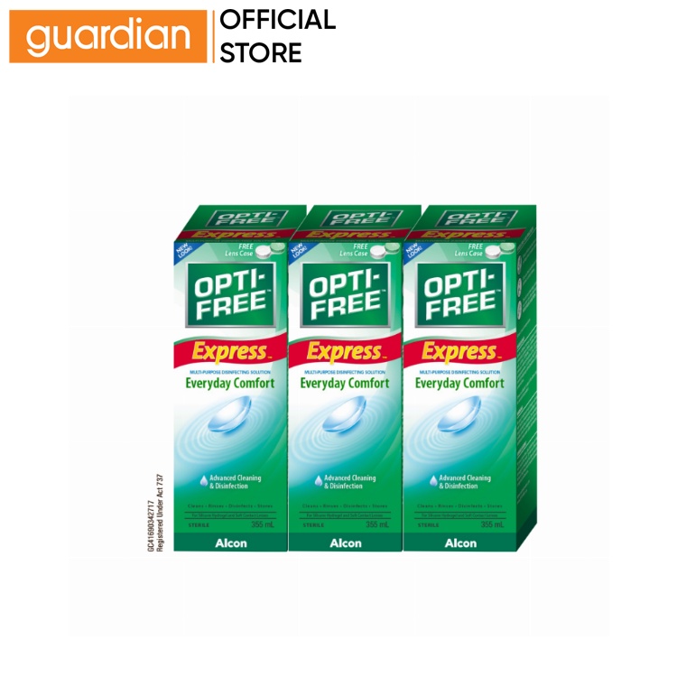 Alcon OPTI-FREE Express Multi-Purpose Disinfecting Solution (355ml x 3 ...
