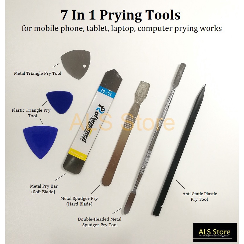 7 In 1 Prying Spudger Tools for Mobile Phone, Tablets, Laptop, Computer ...