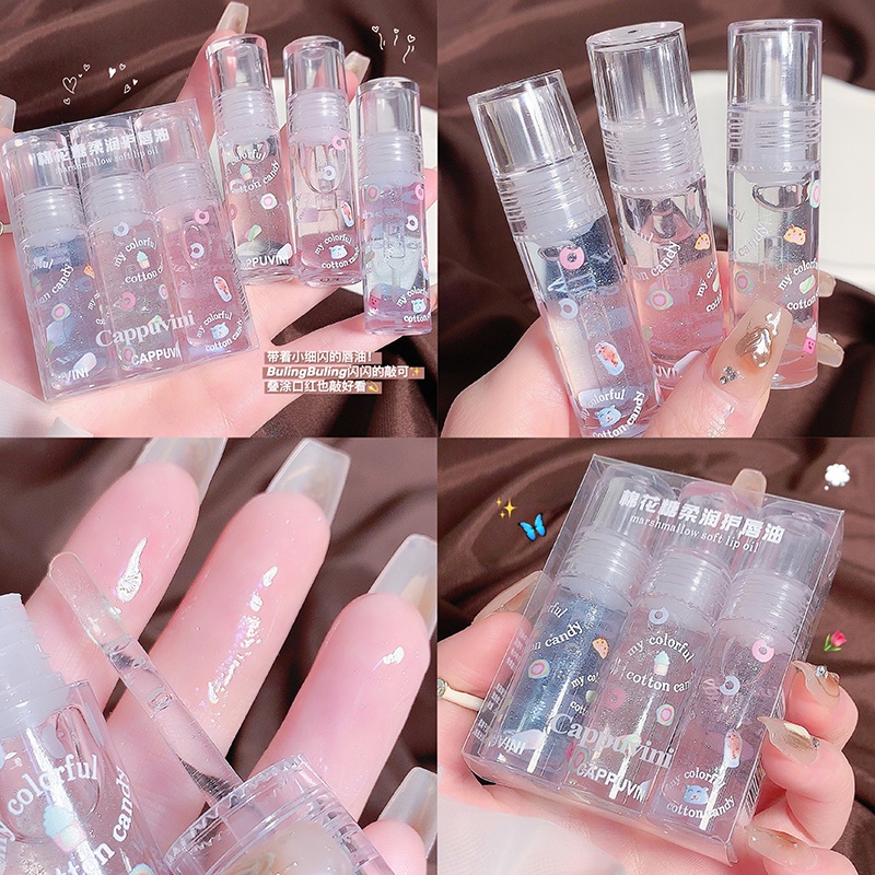 Cappuvini Crystal Lip Oil Water Light Shiny Lip Gloss Toot Lips Moisturizing Fine Flashing Clear ...