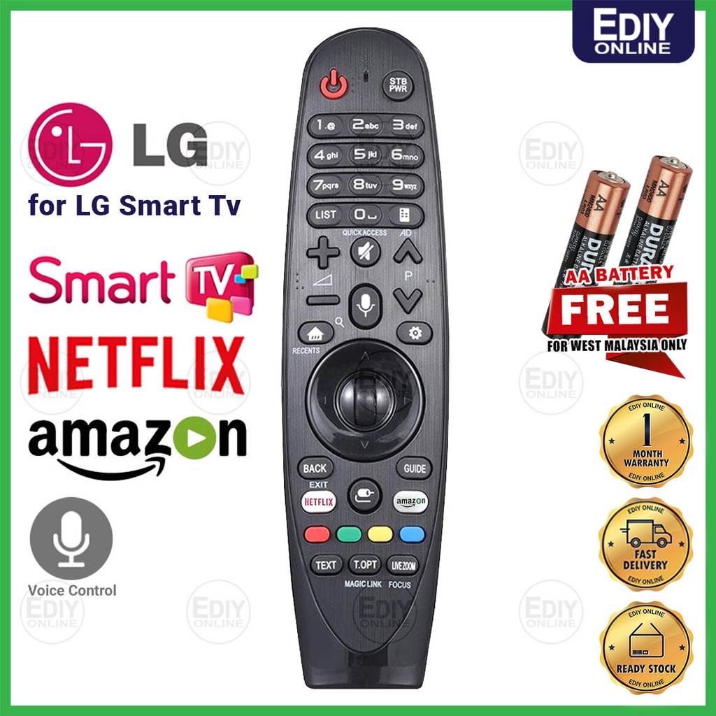【FREE BATTERY AA X2 】 AN-MR650A Universal Replacement LG Smart TV Magic ...