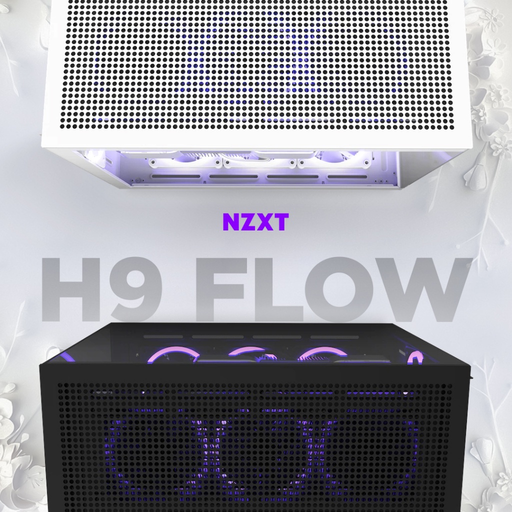 # NZXT H9 Flow - Dual-Chamber Mid-Tower Airflow T.G Case # [MATTE BLACK ...