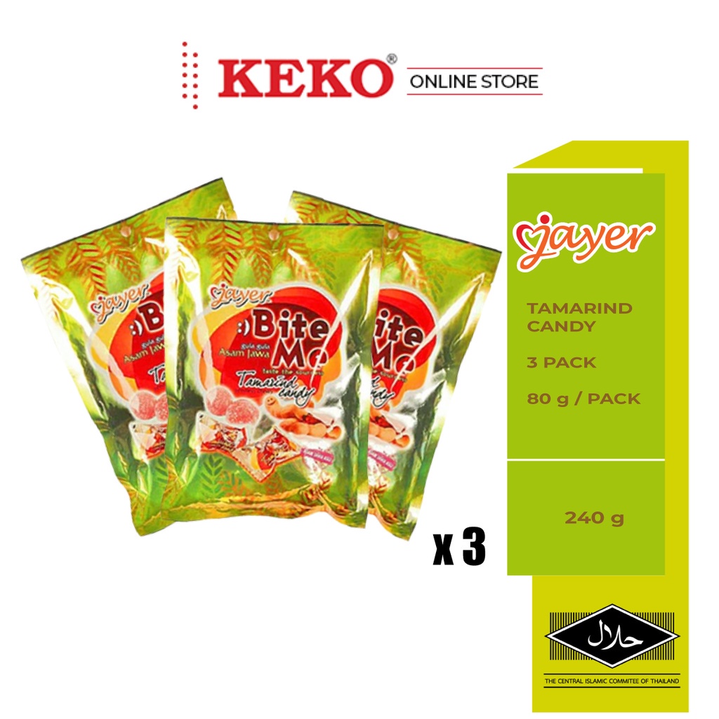HALAL Jayer Tamarind Candy / Jajan Gula gula Asam Jawa 80g x 3 Small Pack [Ready Stock] | Shopee ...