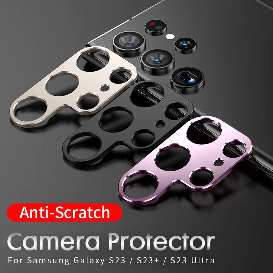Samsung Galaxy S22 S21 S23 Ultra S23 Plus Camera Lens Protector Metal Ring Tempered Glass Screen ...