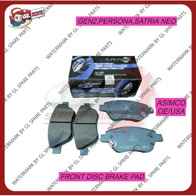 PROTON GEN2 PERSONA OLD SATRIA NEO FRONT DISC BRAKE PAD OE USA BRAND ...