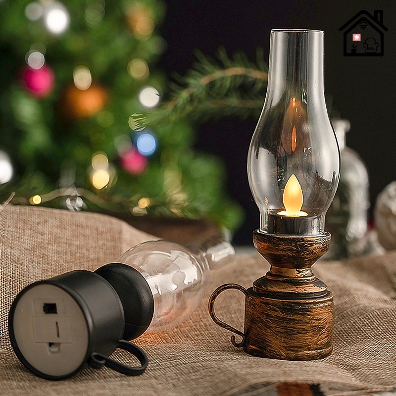 Vintage Electronic Kerosene Lamp Battery Operated Flameless Oil Lamp ...