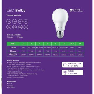 ECOLINK 19W LED BULB E27 A80 230V (6500K) | Shopee Malaysia
