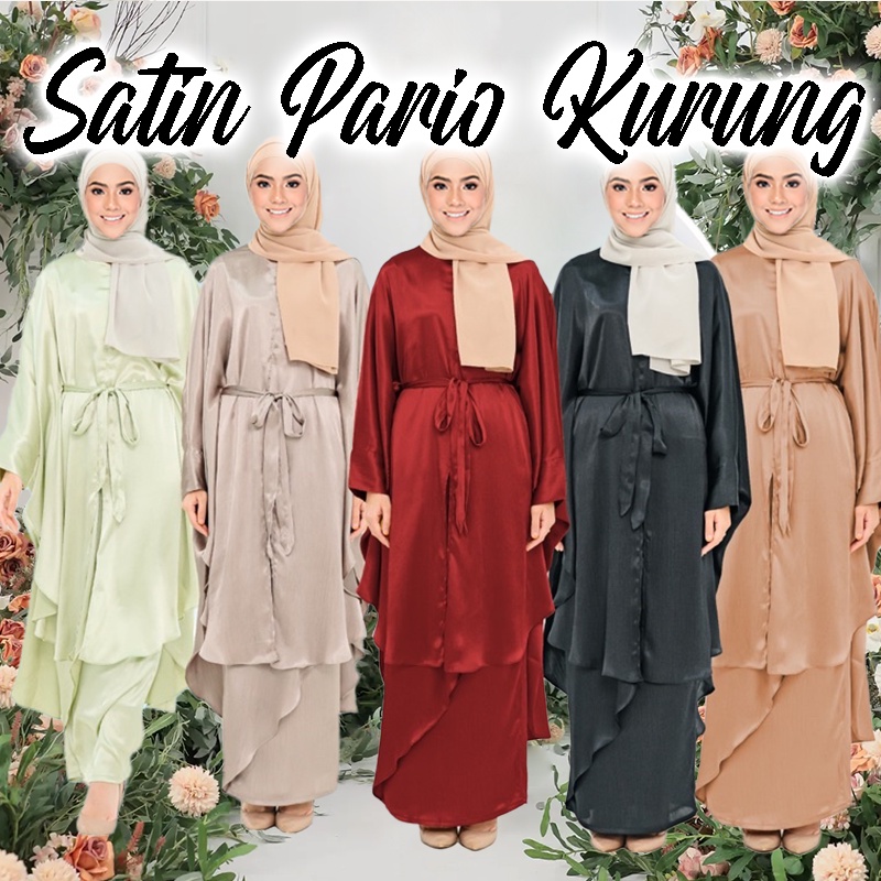 Pario Instant Set PARIO + KAFTAN SATIN EXTRA LEBAR. FREESIZE MATERIAL ...