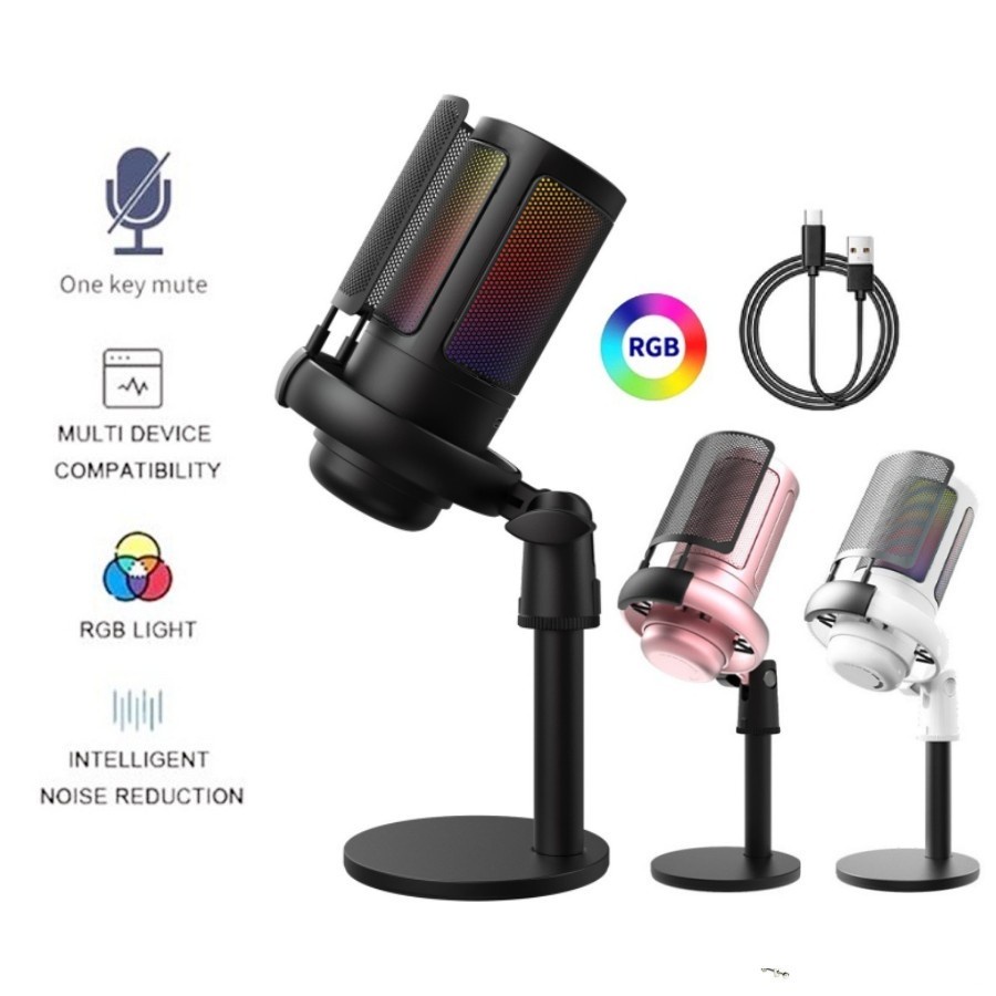 USB Condenser Microphone PC Gamer Microphones for Computer Recording ...