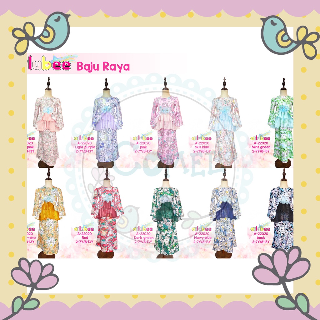Comel Kids 2023 Muslim J&Y Kids Baju Kurung Peplum Budak 2-7 tahun year ...