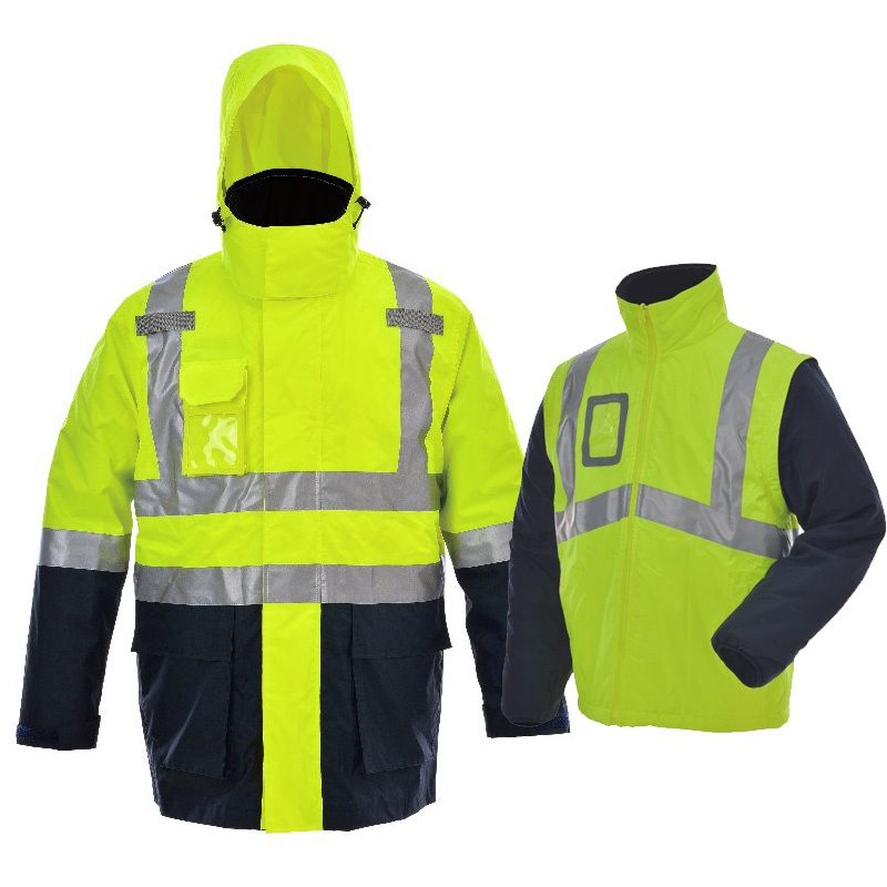 High Visibility Coat with Removable Cotton Liner Thickened Winter ...
