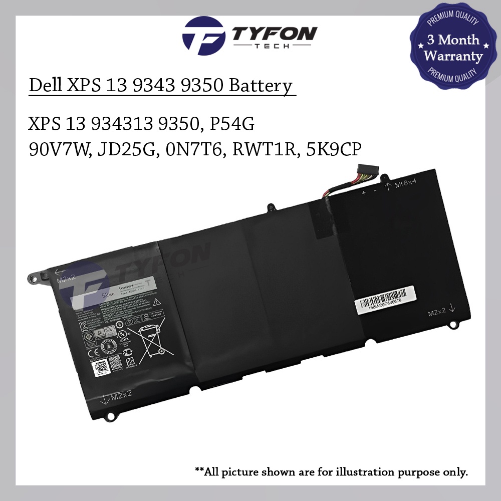 Dell XPS 13 9343 9350 Compatible Laptop Battery 90V7W JD25G | Shopee ...
