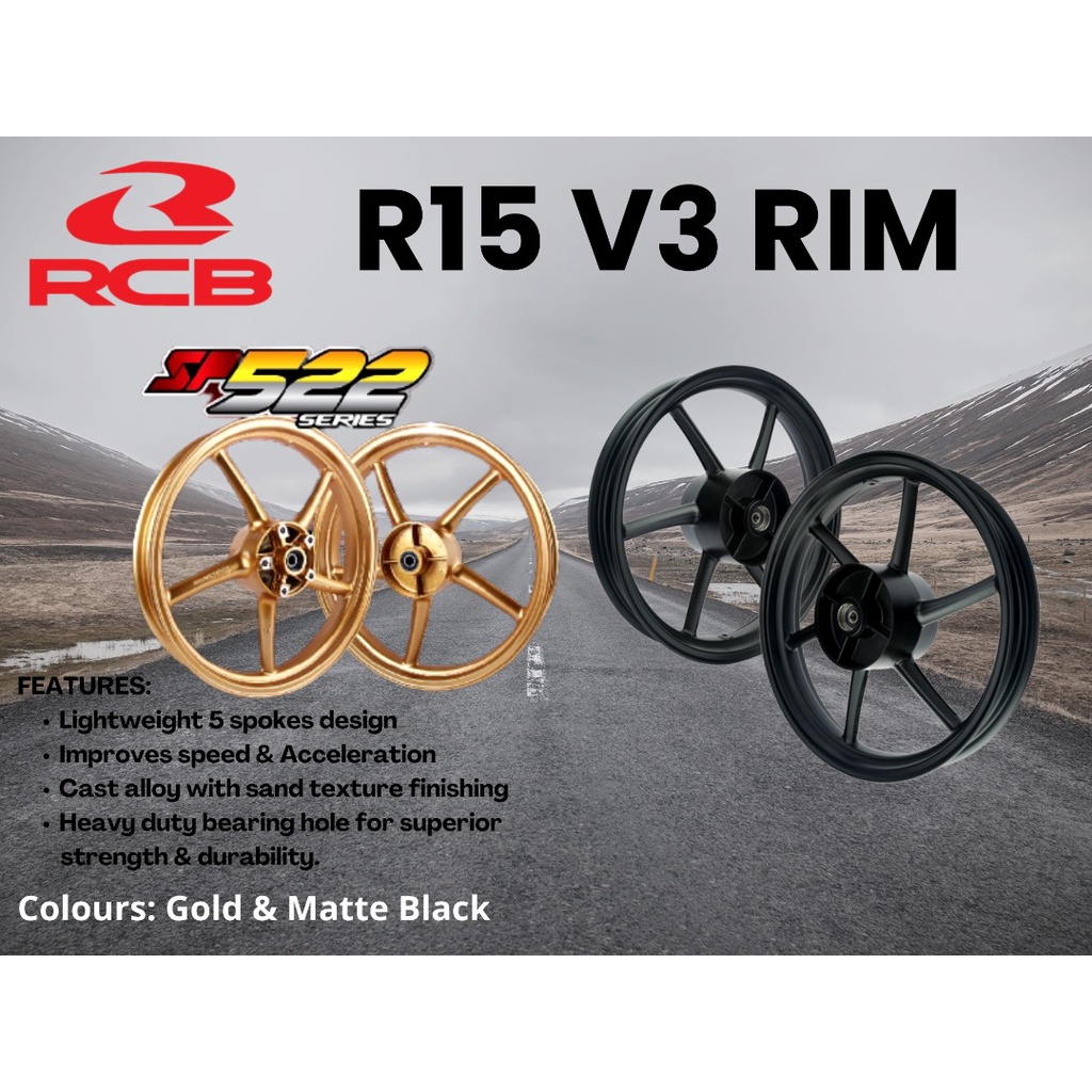 RCB SP522 R15 MT15 SPORT RIM ( 250 / 350 X 17 ) GOLD or MATT BLACK ...