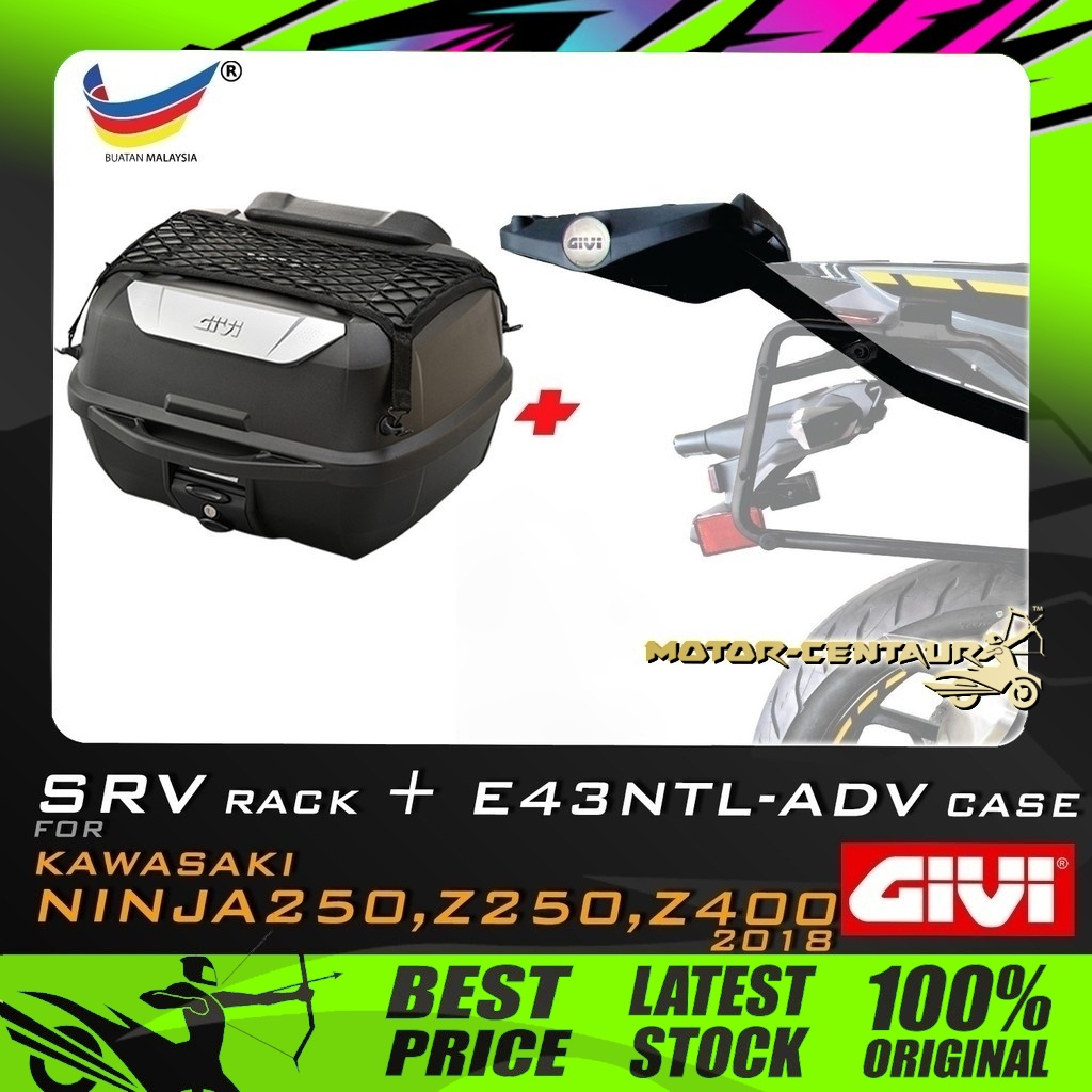 SET KOMBO KOTAK/BOX GIVI E43 E43NTL-ADV TOP CASE+ MODENAS / KAWASAKI ...