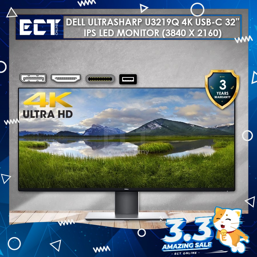 Dell U3219Q 32" Inch 4K USB-C UltraSharp IPS LED Monitor (3840x2160) | Shopee Malaysia