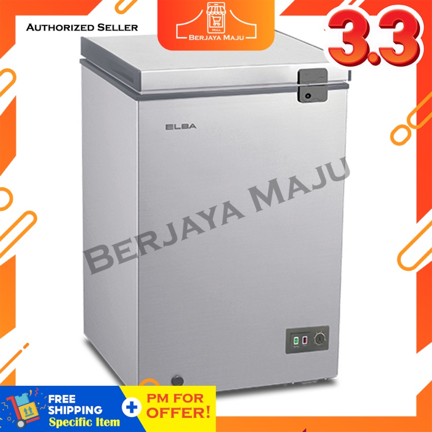 Elba 130L 1 Door Chest Freezer EF-E1310(GR) EF-E1310 | Shopee Malaysia