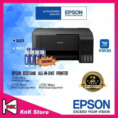 EPSON L3210/L3250/L3256 ALL IN ONE INK EcoTank WIFI PRINTER Original ...