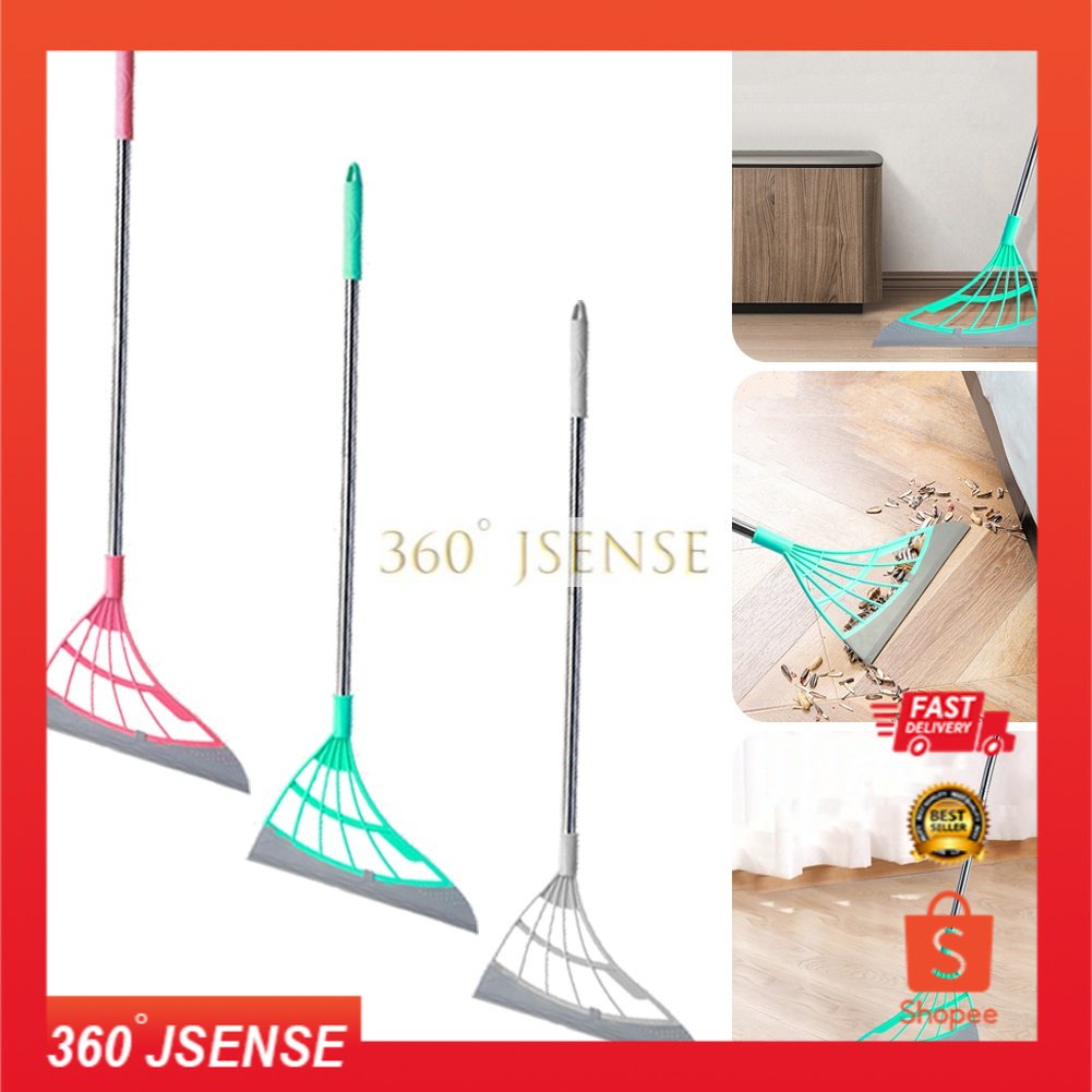 Dual-Use Broom Floor Window Wiper Scraper Detachable Long Handle Home ...