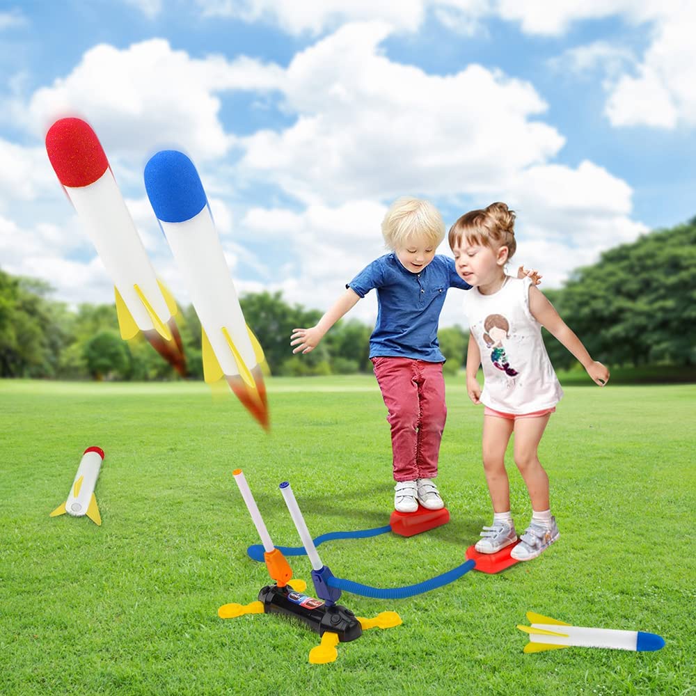 Rocket Launcher for Kids, Adjustable Launch Angle with Foam Rockets Up ...