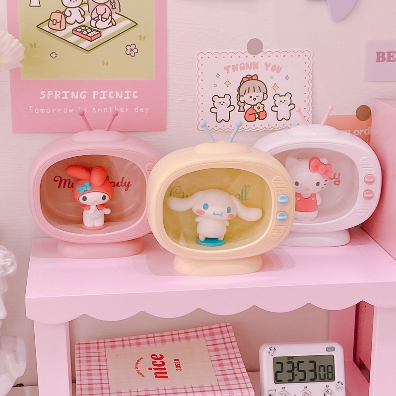 Sanrio MINISO LED Night Light Hello Kitty Cinnamoroll Battery Sleeping ...