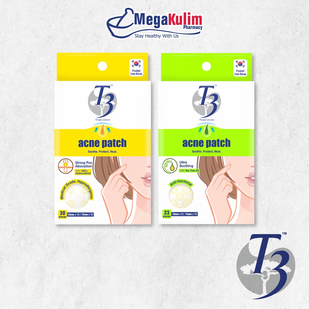 T3 Acne Patch with Tea Tree Oil 23's / Hydrocolloid 30's | Shopee Malaysia