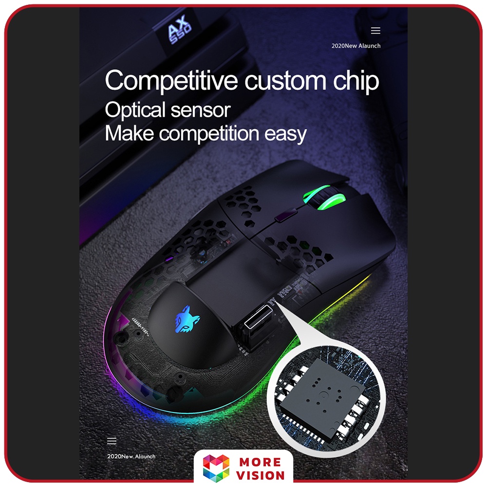 XUNFOX XYH80 Hollow Honeycomb 3200DPI Wireless 2.4Ghz Gaming Mouse ...