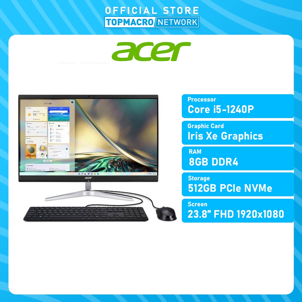 ACER ASPIRE C SERIES (C24-1751-1240W11T) AIO (i5-1240P, Iris Xe ...